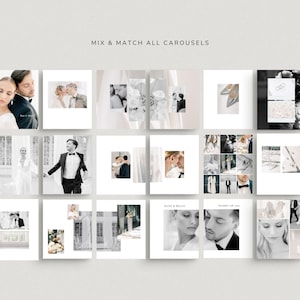 Luxury Carousel Instagram Post Templates for Wedding Photographers ...