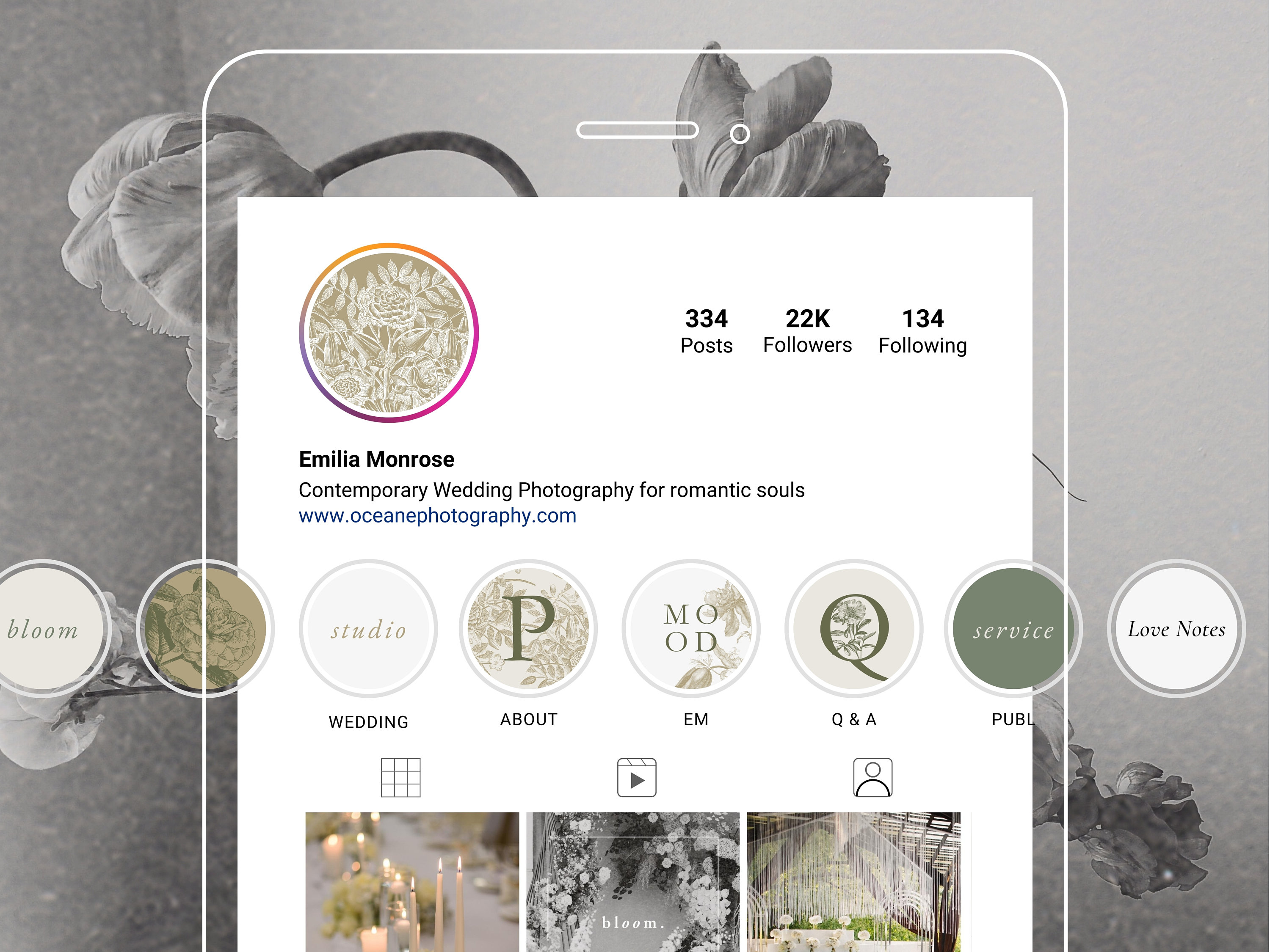 Floral Instagram Highlight Cover for Florists and Flower Shops ...