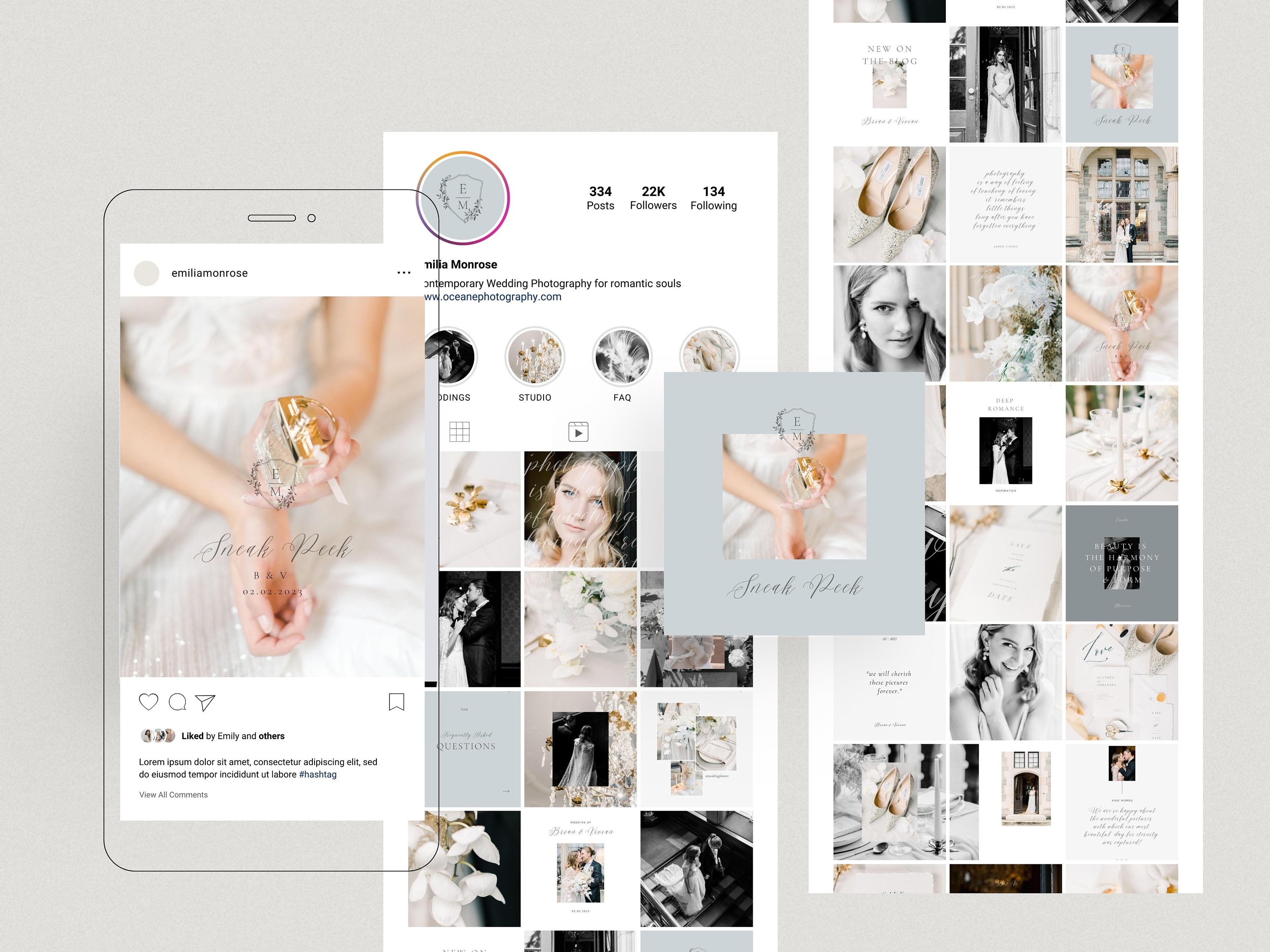 Elegant Instagram Story Bundle for Wedding Photographers, Modern ...