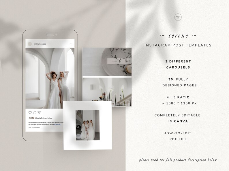 Modern Carousel Instagram Post Templates for Wedding Photographers ...