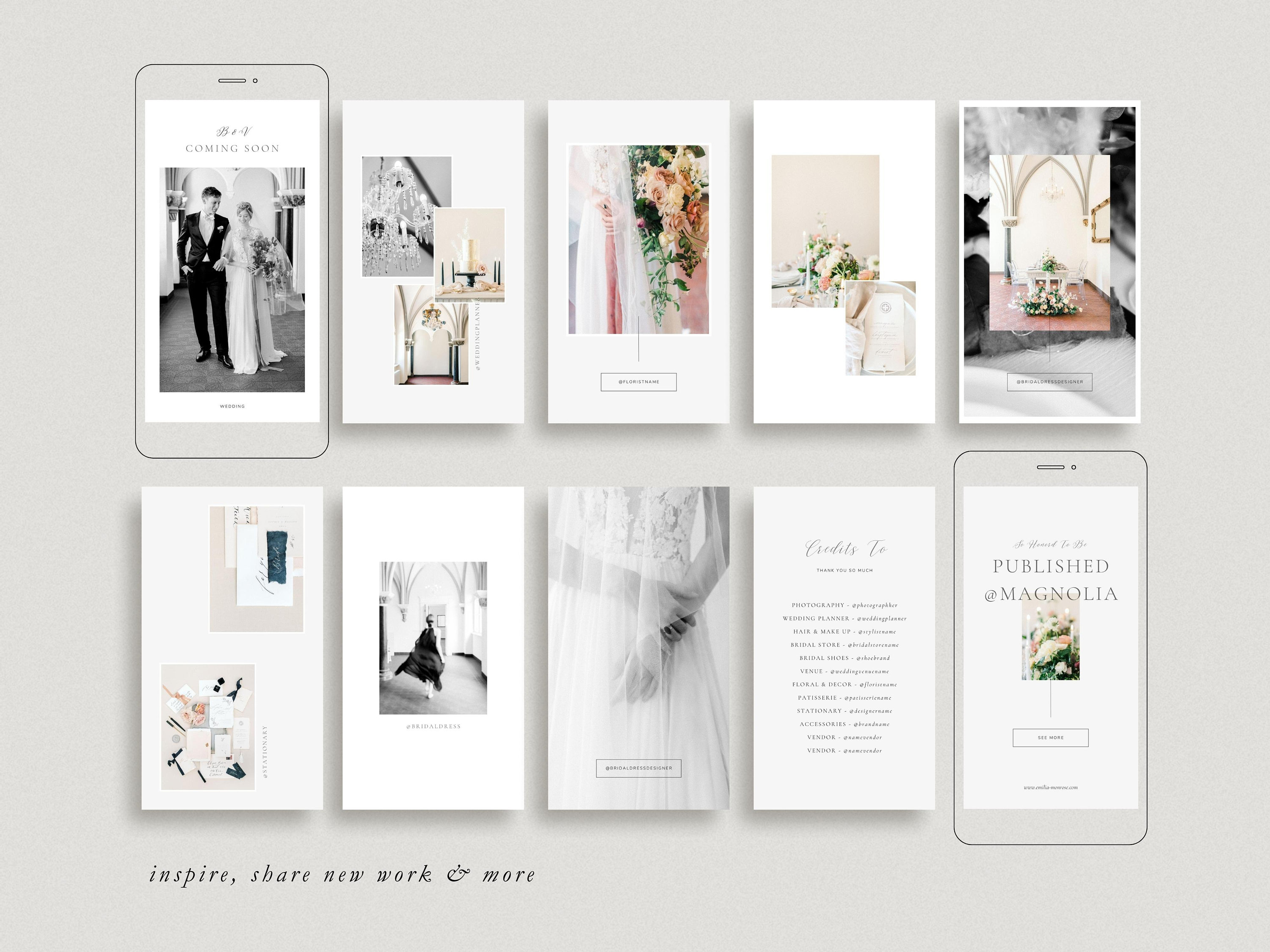 Elegant Instagram Story Templates for Wedding Photographers and ...