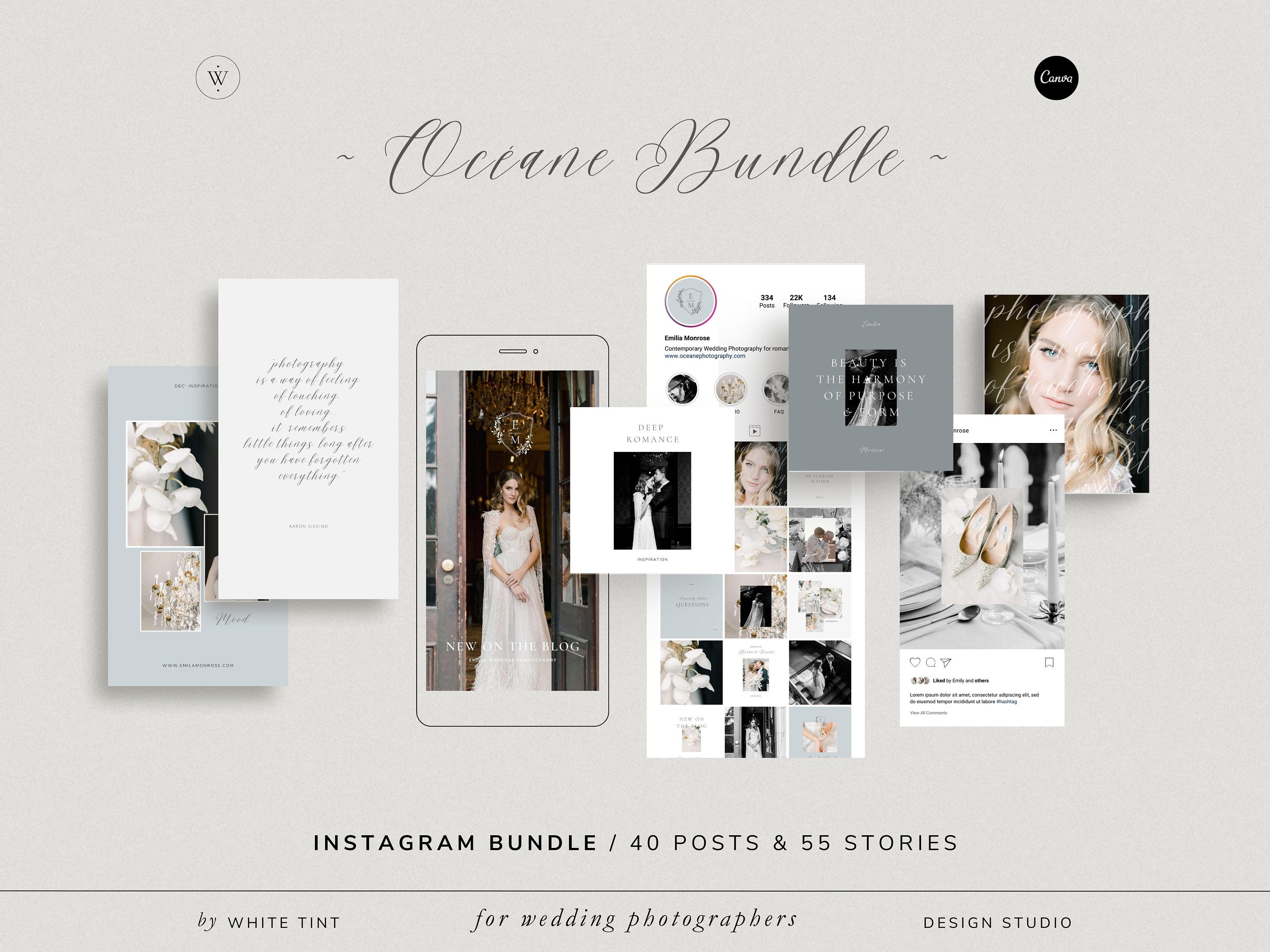 Elegant Instagram Story Bundle for Wedding Photographers, Modern ...