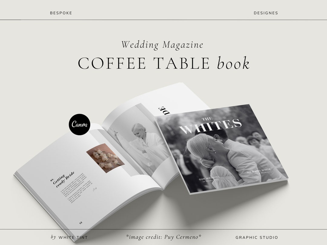 Wedding Coffee Table Photo Book Template Editable in Canva, Modern ...