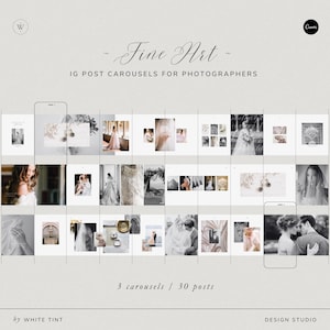 Luxury Carousel Instagram Post Templates for Wedding Photographers ...