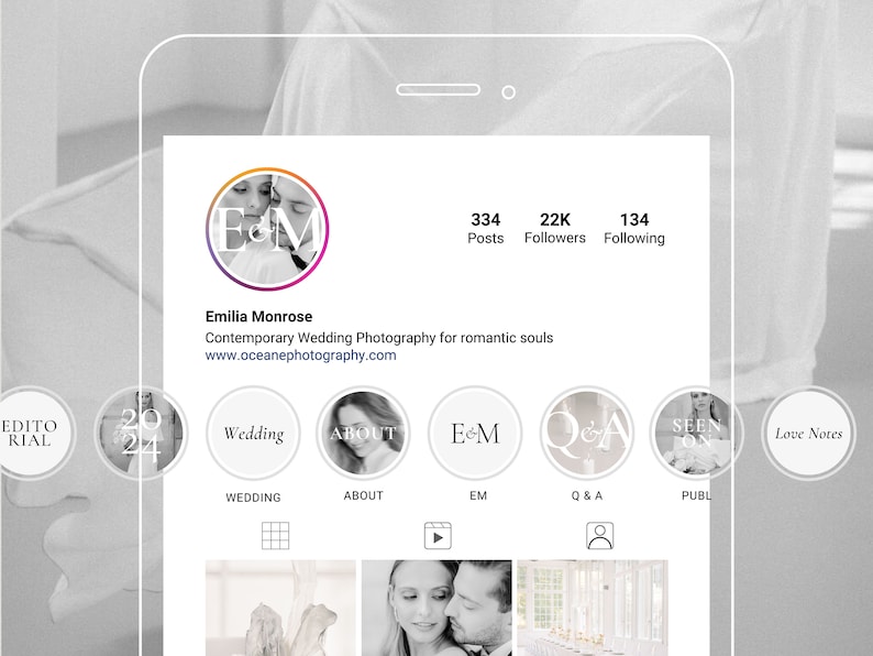 Modern Minimal Instagram Cover Highlight Icons for Photographers ...