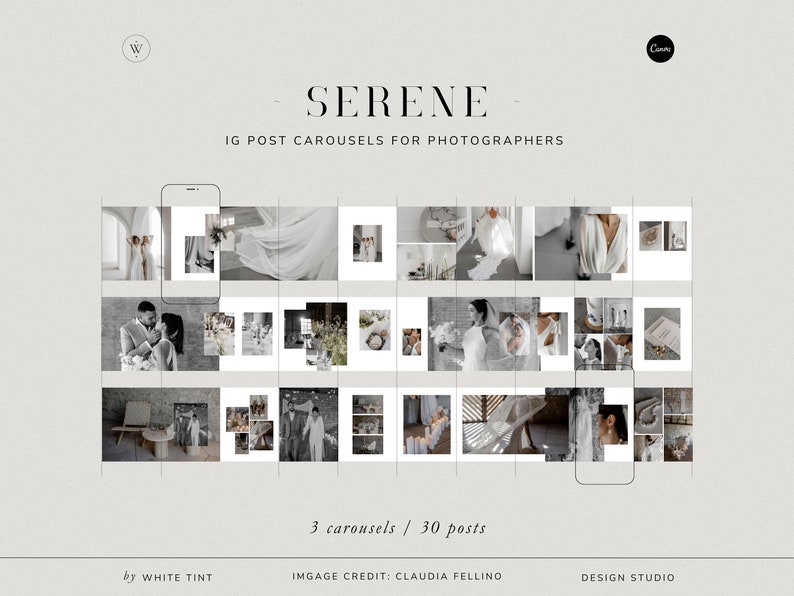 Modern Carousel Instagram Post Templates for Wedding Photographers ...