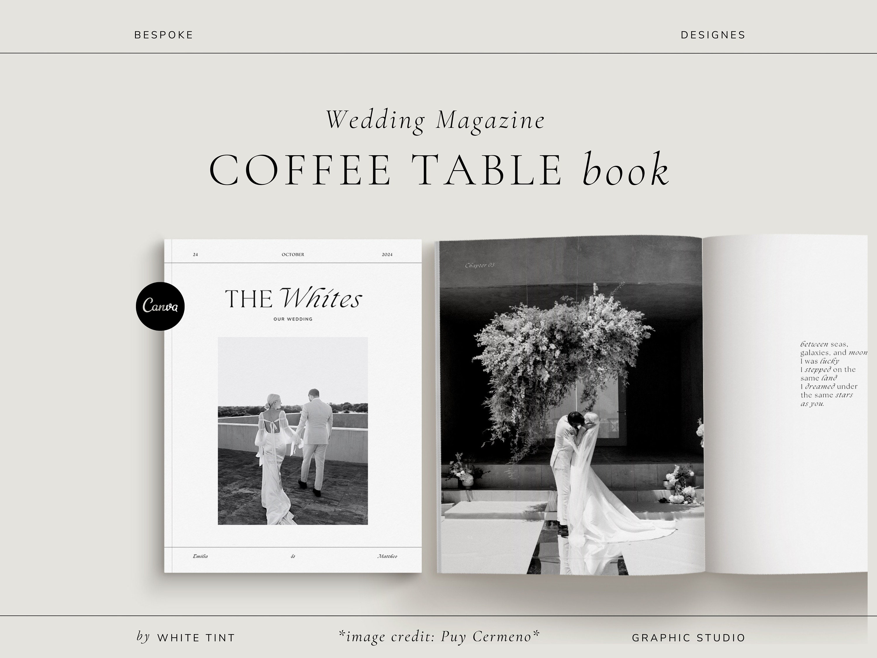 Wedding Coffee Table Photo Book Template Editable in Canva, Modern ...