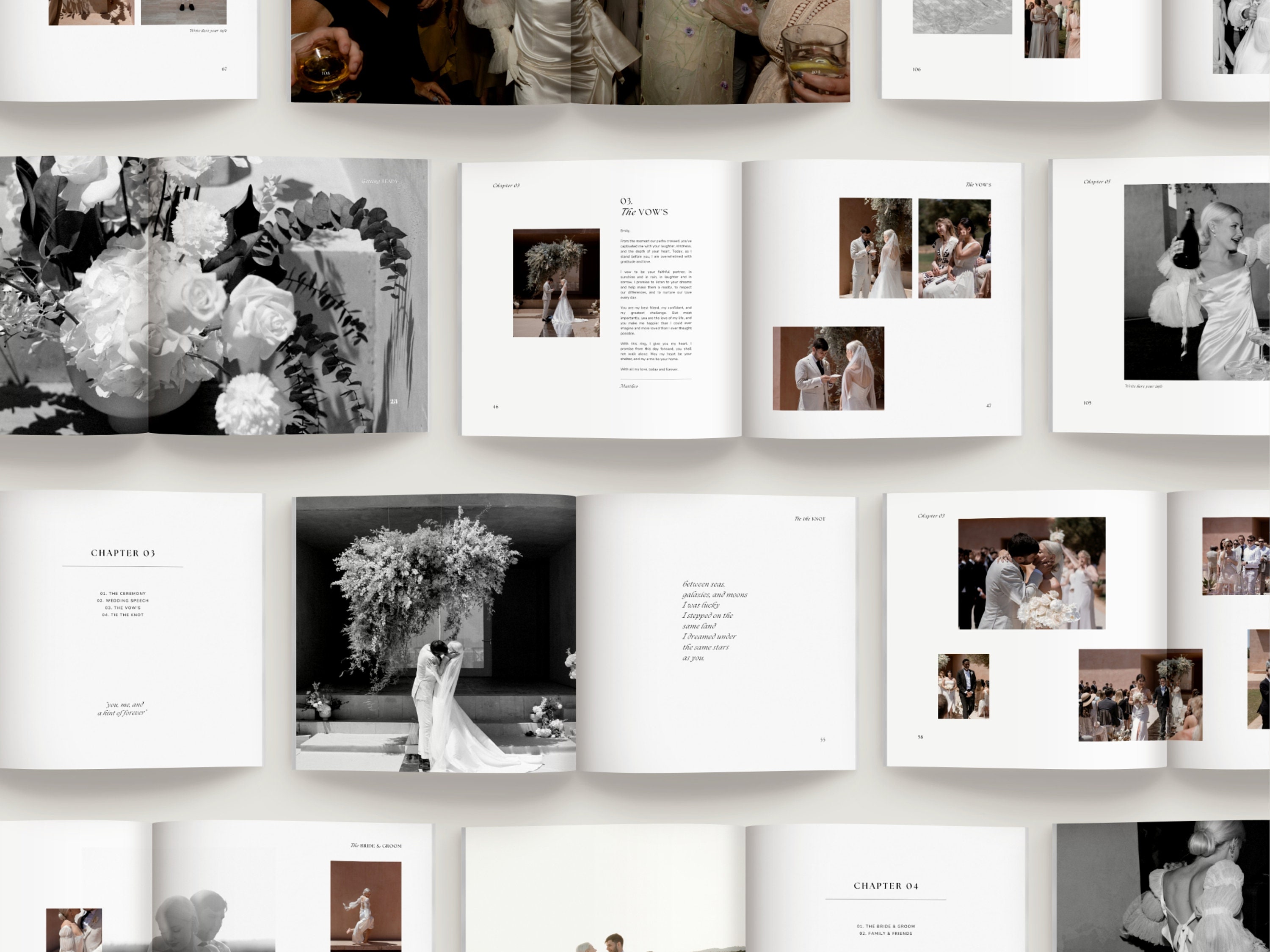 Square Scrapbook, Wedding Coffee Table Photo Book Template Editable in ...