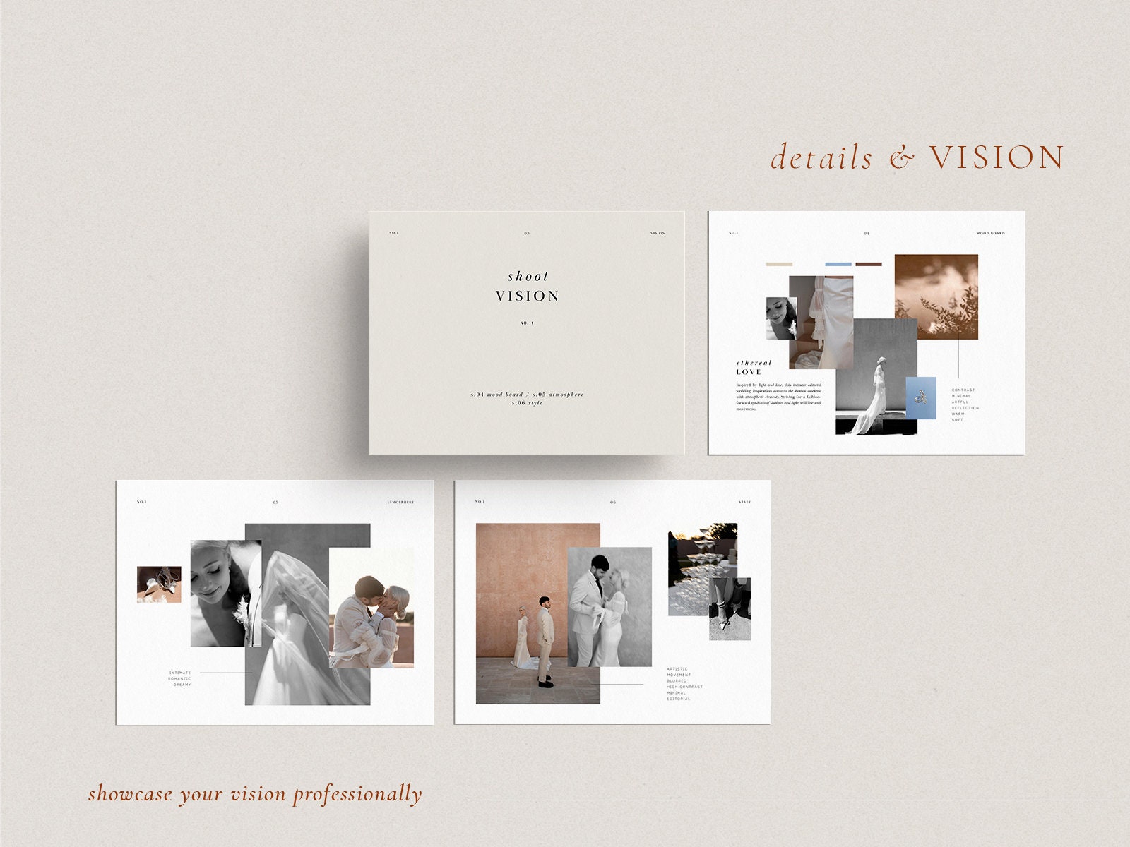 Modern Photography Mood Board Canva Template, Minimal Concept Vision ...
