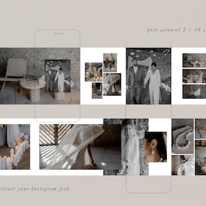 Modern Carousel Instagram Post Templates for Wedding Photographers ...