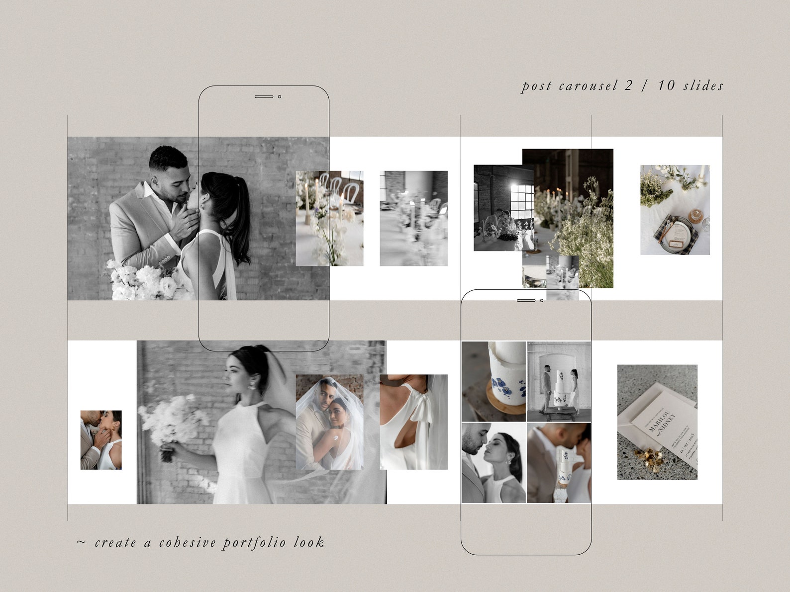 Modern Carousel Instagram Post Templates for Wedding Photographers ...