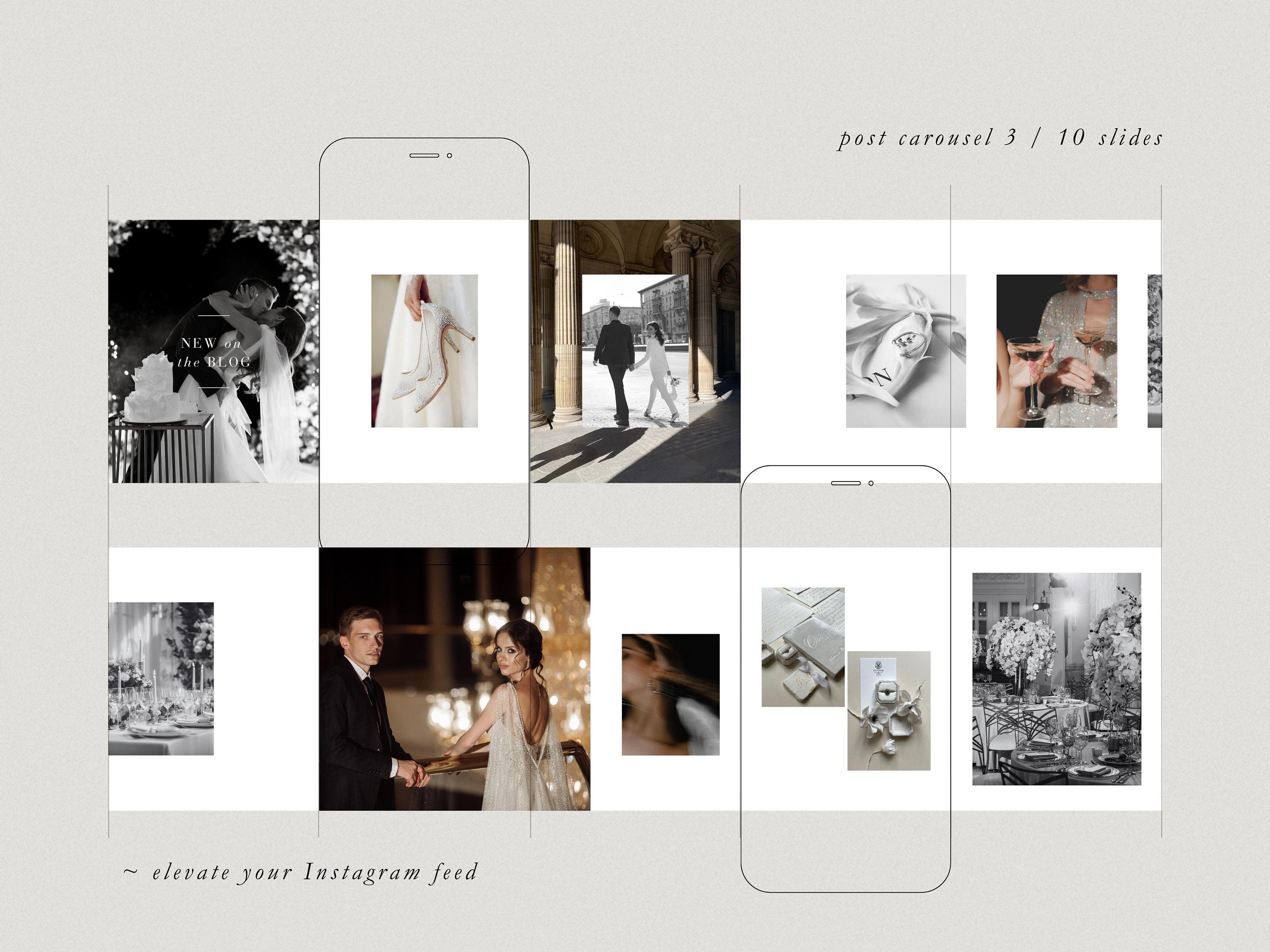 Elegant Carousel Instagram Post Templates for Wedding Photographers ...