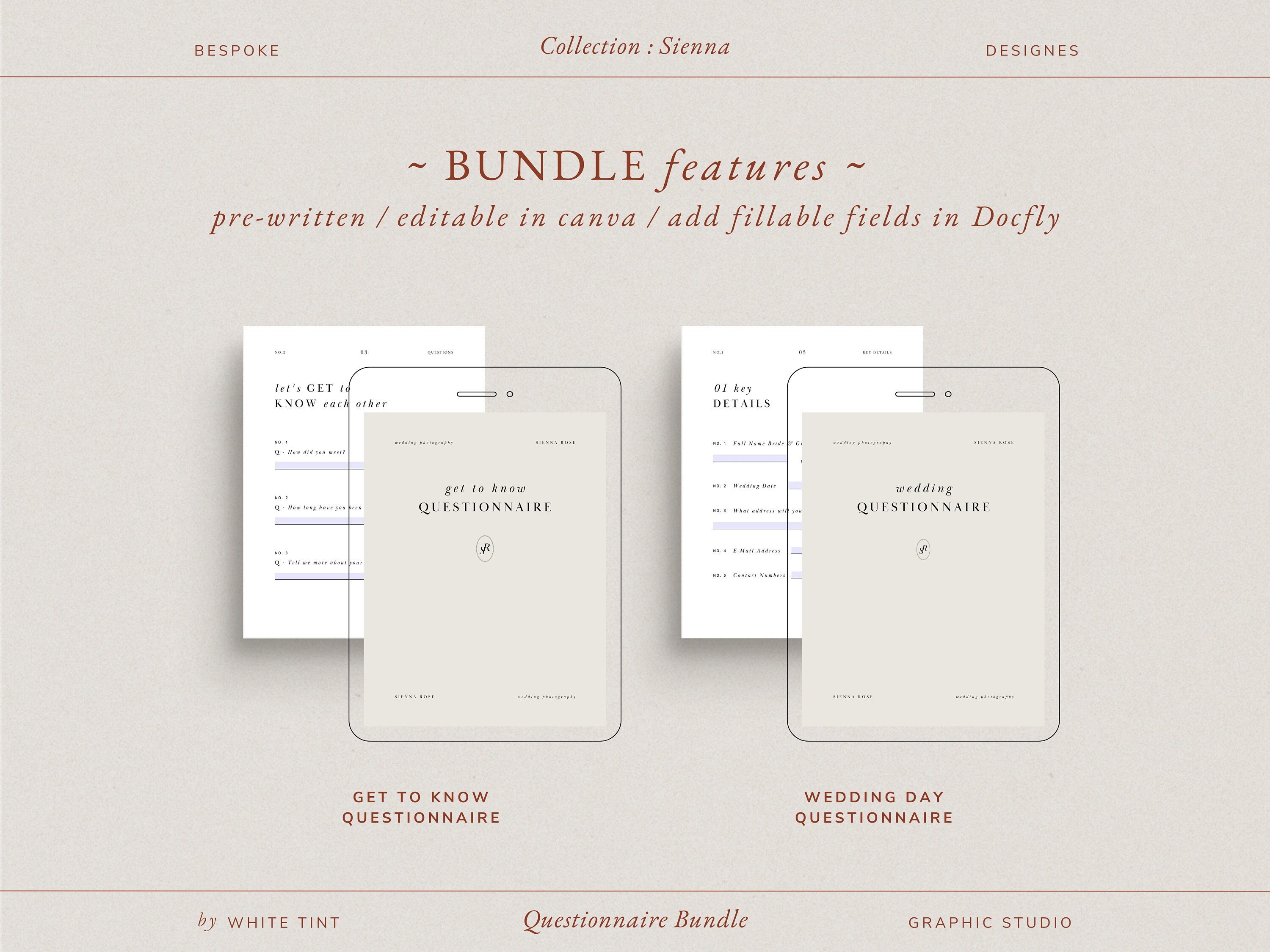 Fillable Pre-written Questionnaire Template for Wedding Photographers ...