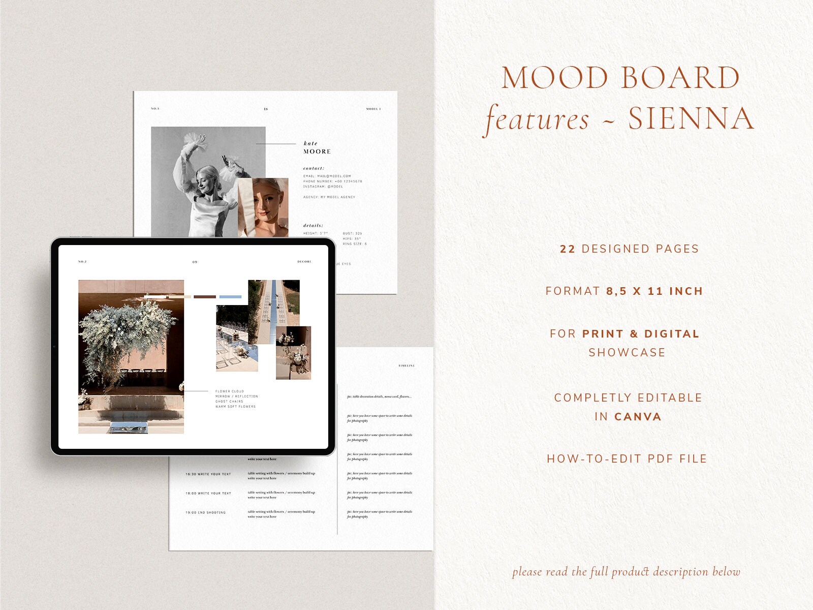 Modern Photography Mood Board Canva Template, Minimal Concept Vision ...