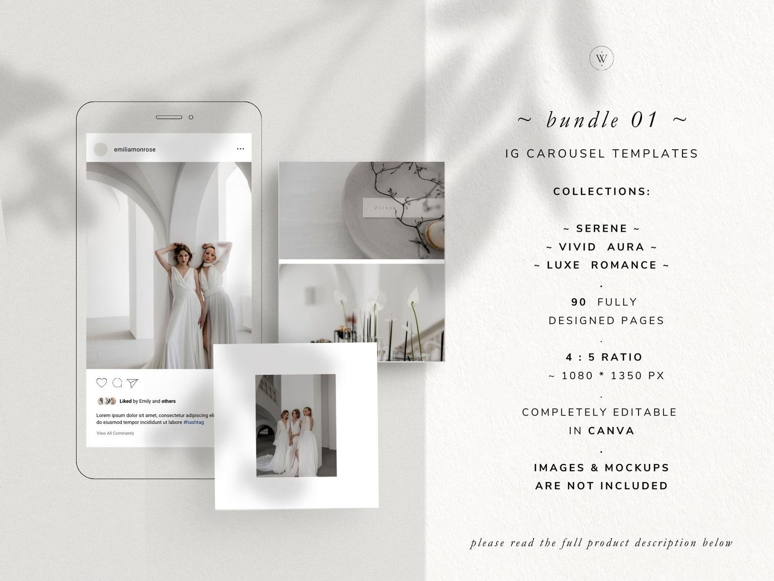 Modern Carousel Instagram Post Templates for Wedding Photographers ...