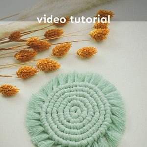 Round Macrame Coaster Pattern, Macrame Video Tutorial Round Boho ...