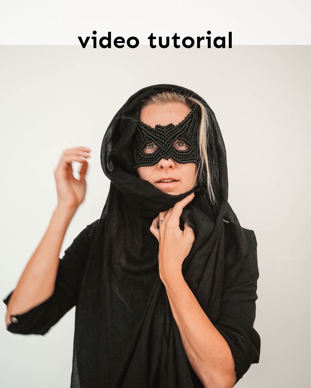 Macrame Pattern for a Halloween Bat Mask, Macrame PDF Tutorial Bat Mask ...