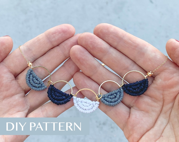 Macrame PATTERN Necklace, DIY Macrame Tutorial, Macrame Jewelry Pattern ...