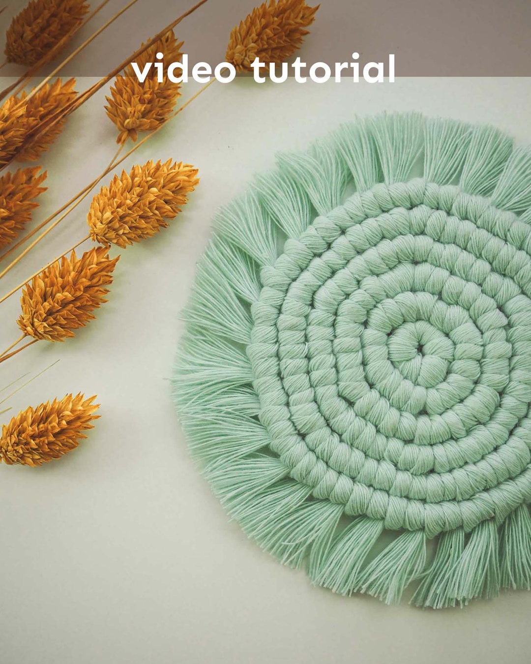 Round Macrame Coaster Pattern, Macrame Video Tutorial Round Boho ...