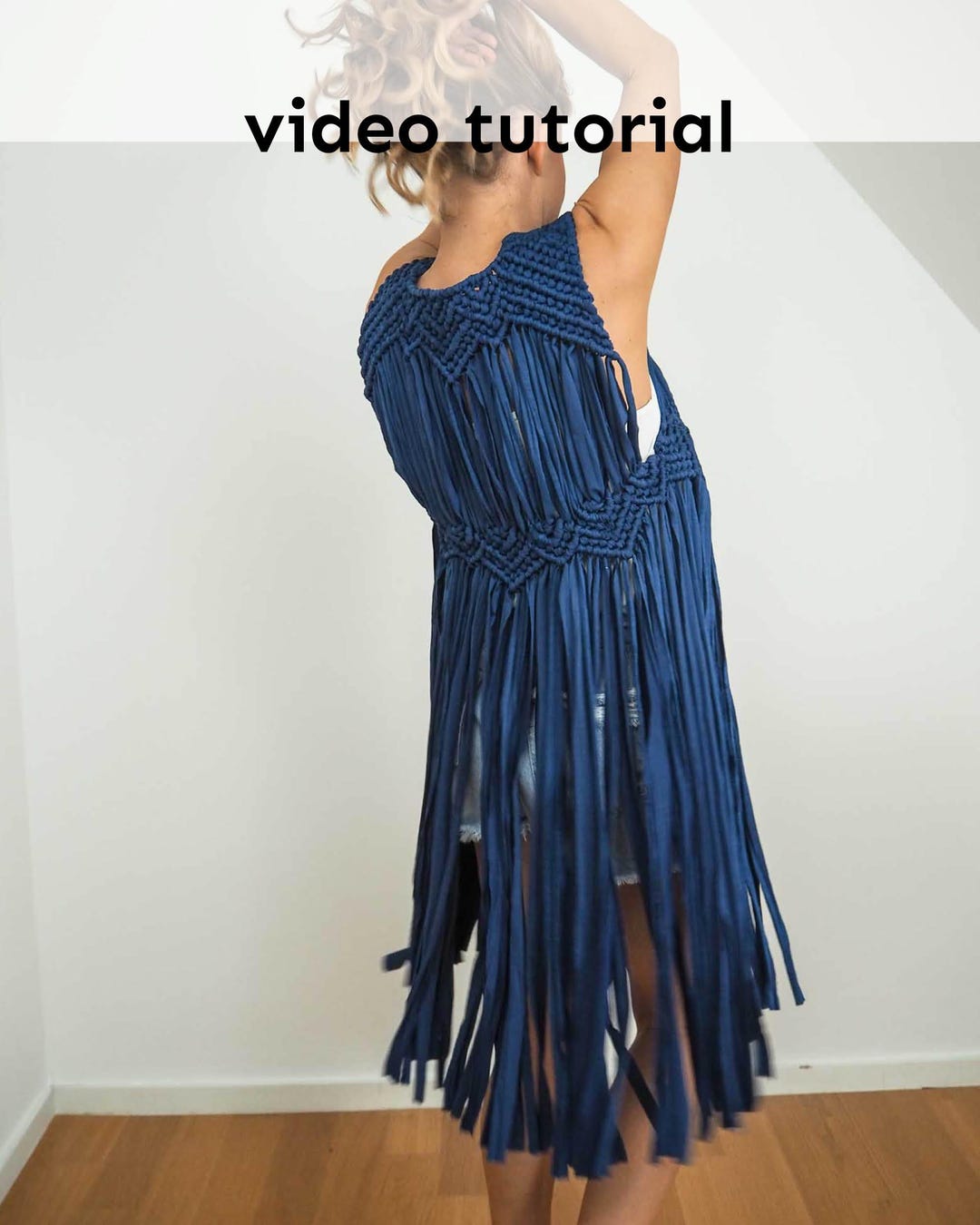 Macrame Vest Tutorial, "alaia" Macrame Vest Video Pattern, Macrame ...