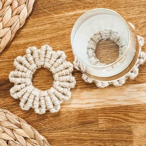Macrame Coaster Pattern, Macrame PDF Tutorial Coaster, Macrame Tutorial Video for a Flower ...