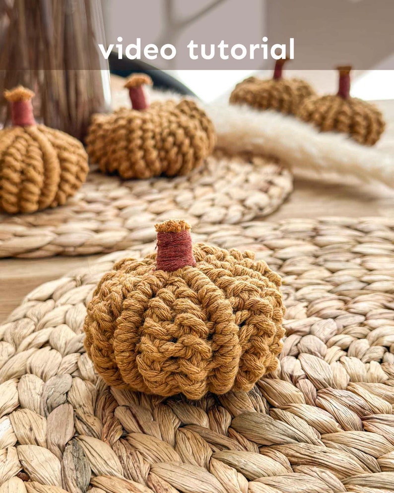 Macrame Pumpkin Pattern, Video Macrame Tutorial of a 3D Halloween ...