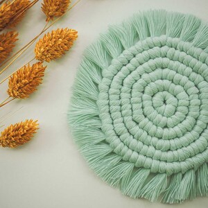 Round Macrame Coaster Pattern, Macrame Video Tutorial Round Boho ...