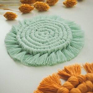 Round Macrame Coaster Pattern, Macrame Video Tutorial Round Boho ...