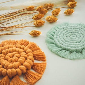 Round Macrame Coaster Pattern, Macrame Video Tutorial Round Boho Coaster, Macrame Tutorial PDF ...