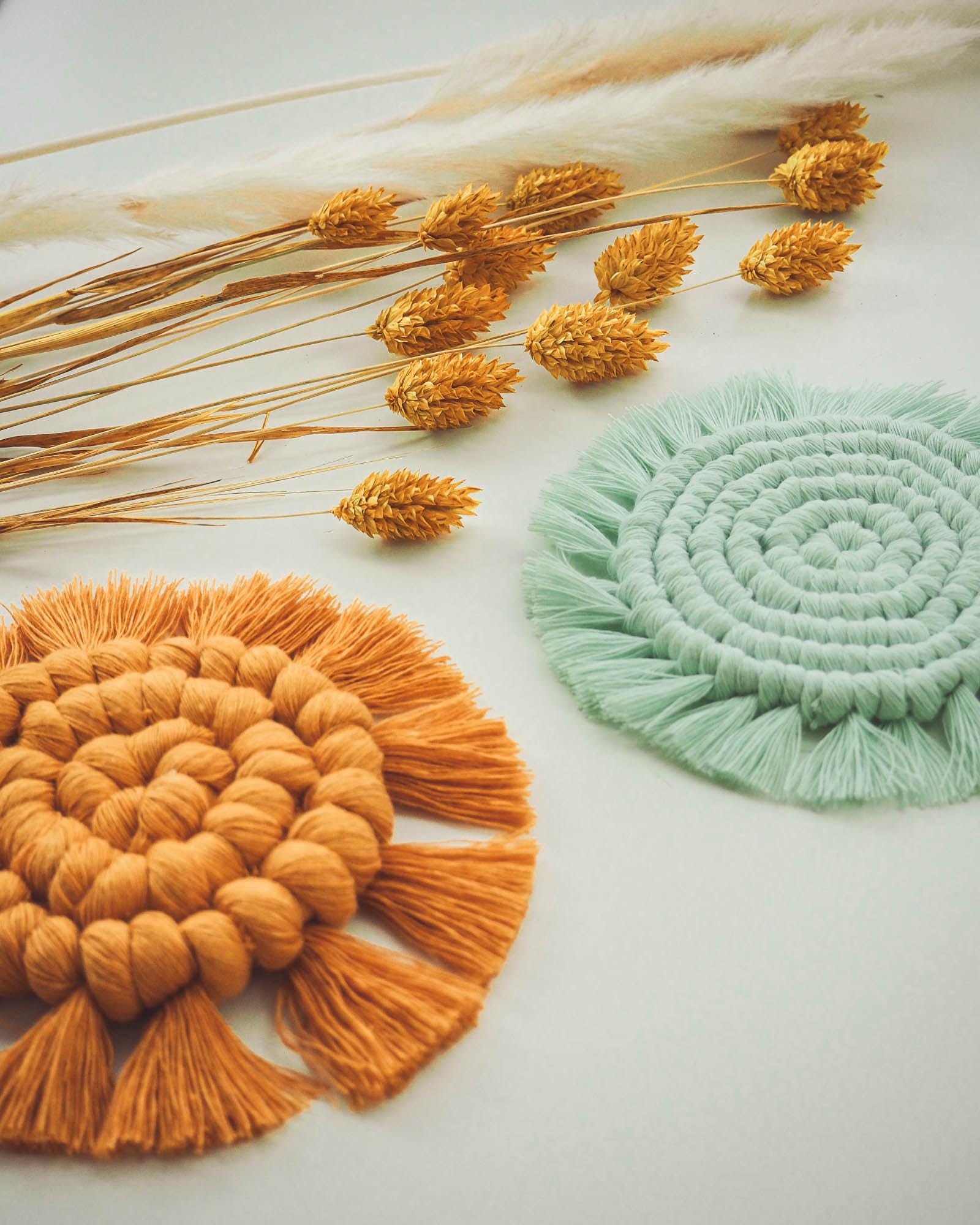 Round Macrame Coaster Pattern, Macrame Video Tutorial Round Boho ...