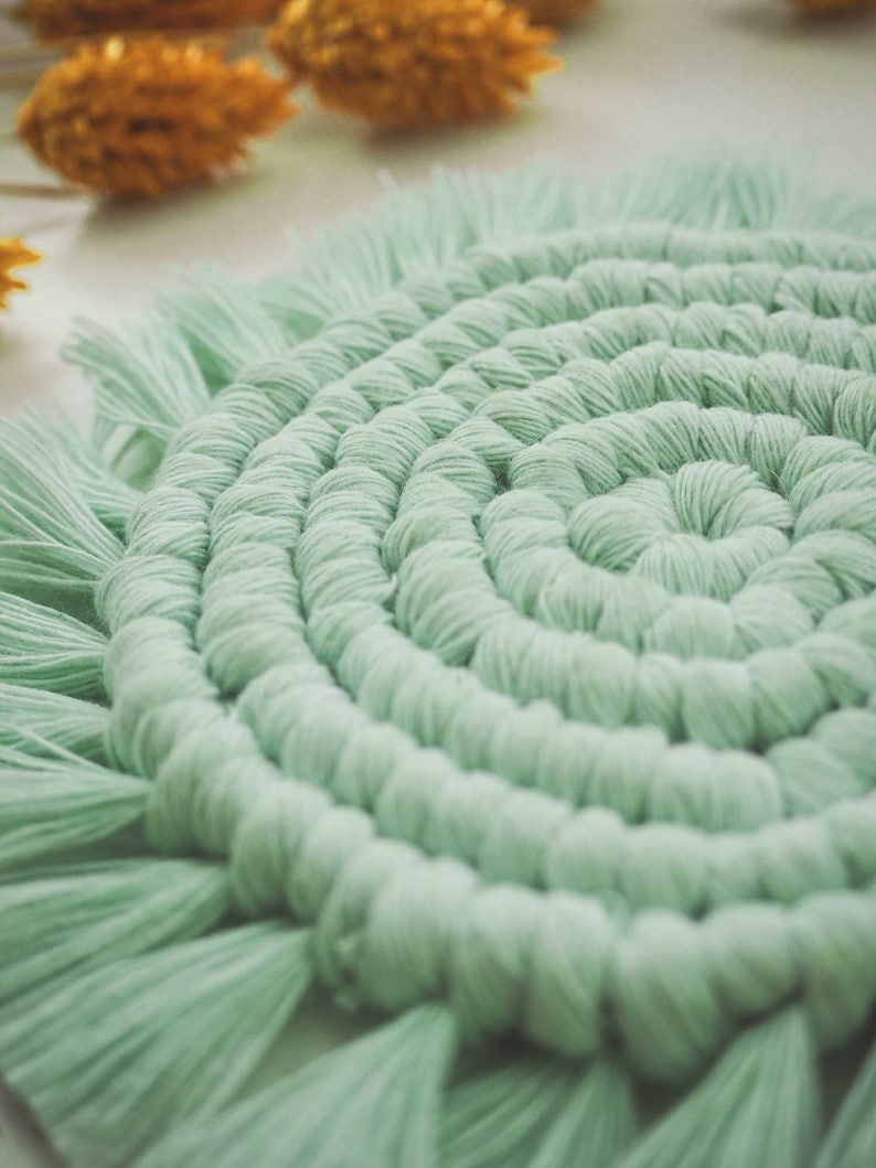 Round Macrame Coaster Pattern, Macrame Video Tutorial Round Boho ...