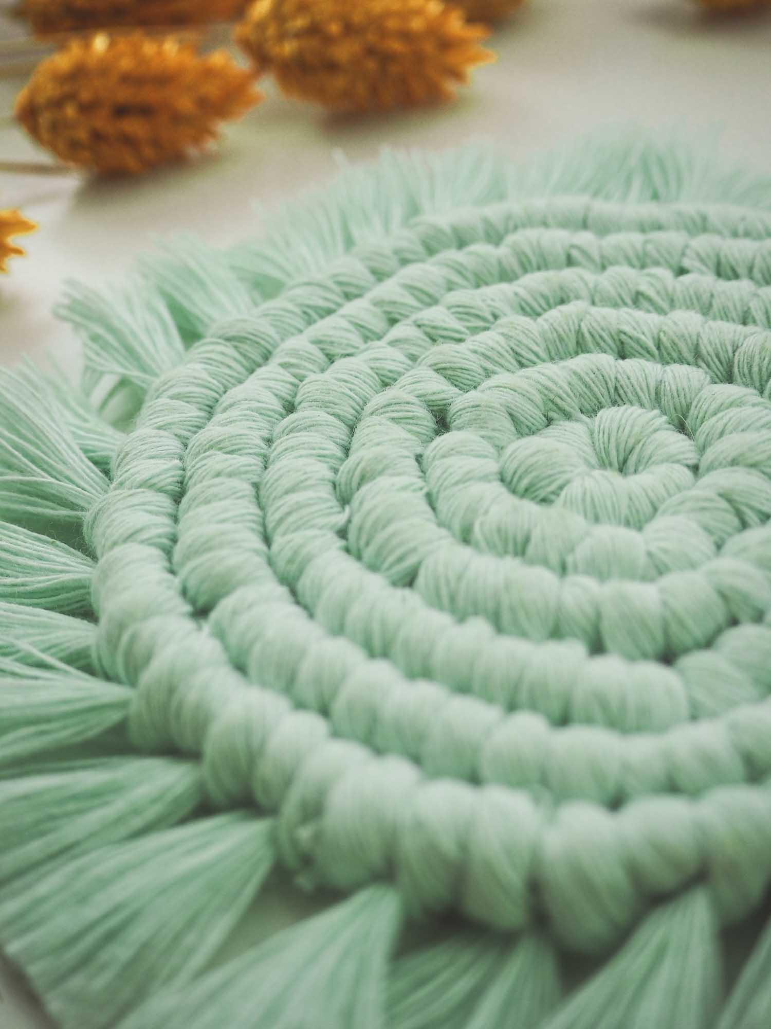 Round Macrame Coaster Pattern, Macrame Video Tutorial Round Boho ...