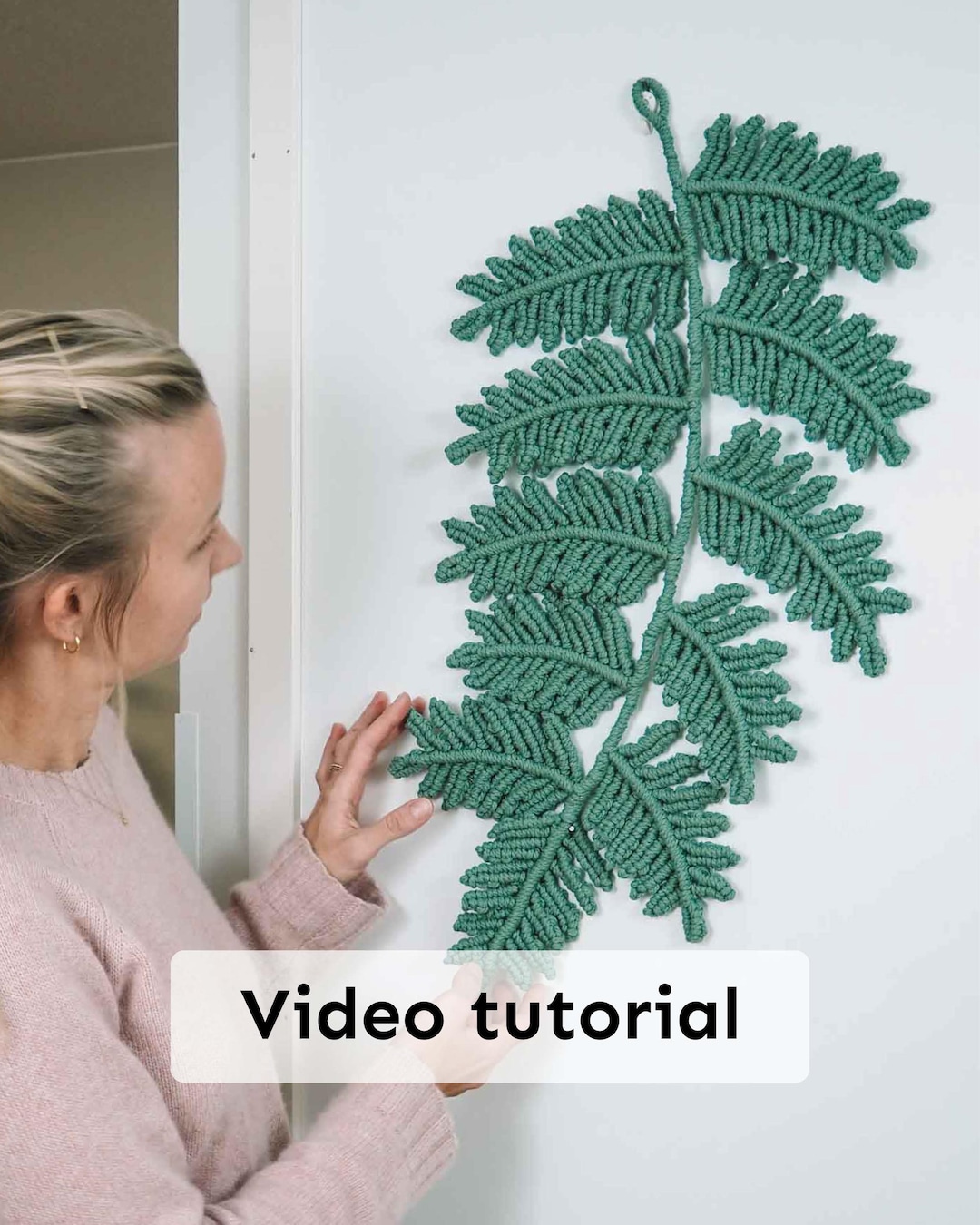 Macrame Fern Leaf Wall Hanging Pattern, Video Macrame Tutorial of a Fern Leaf Wall Hanging, Home ...