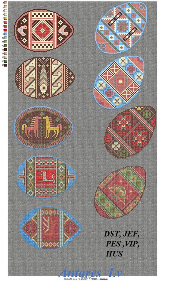 Easter Egg Embroidery Design. Set of 9 Embroidery Designs. Egg | Etsy