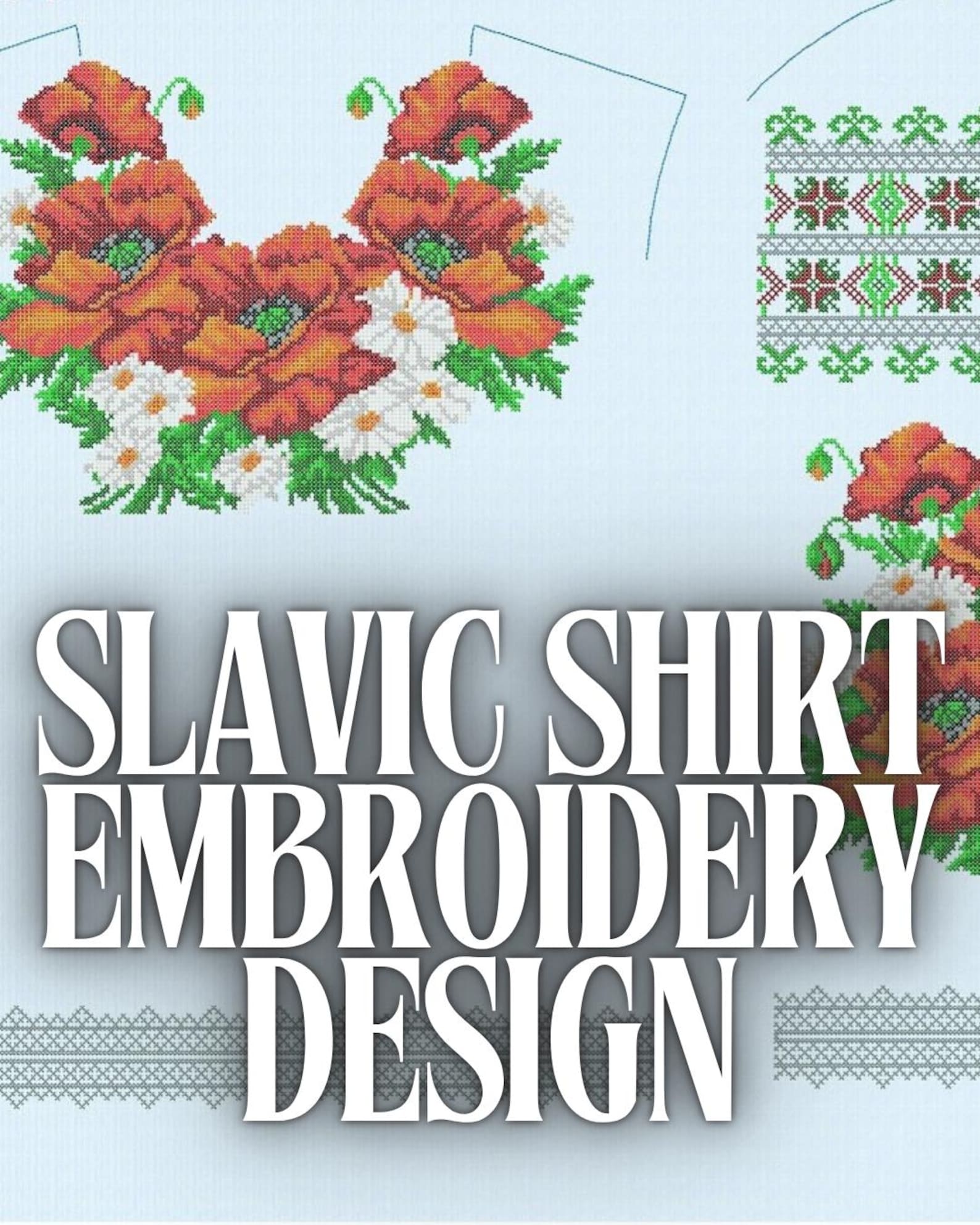 Folk Embroidery Pattern, Ukrainian Cross Stitch Embroidery Design to ...