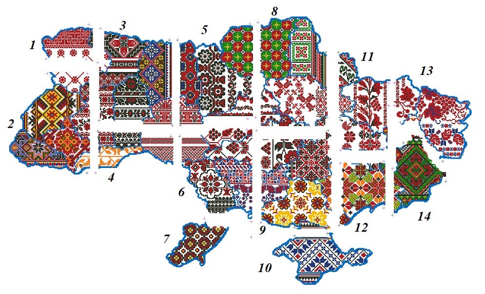 Map of Ukraine - Ukrainian Cross Stitchembroidery Design, Machine ...