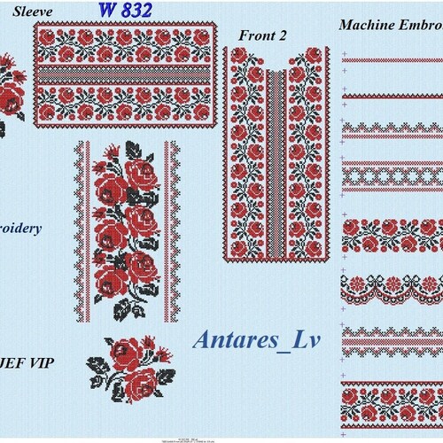 Folk Machine Embroidery Design. Cross Stitch Ukrainian - Etsy