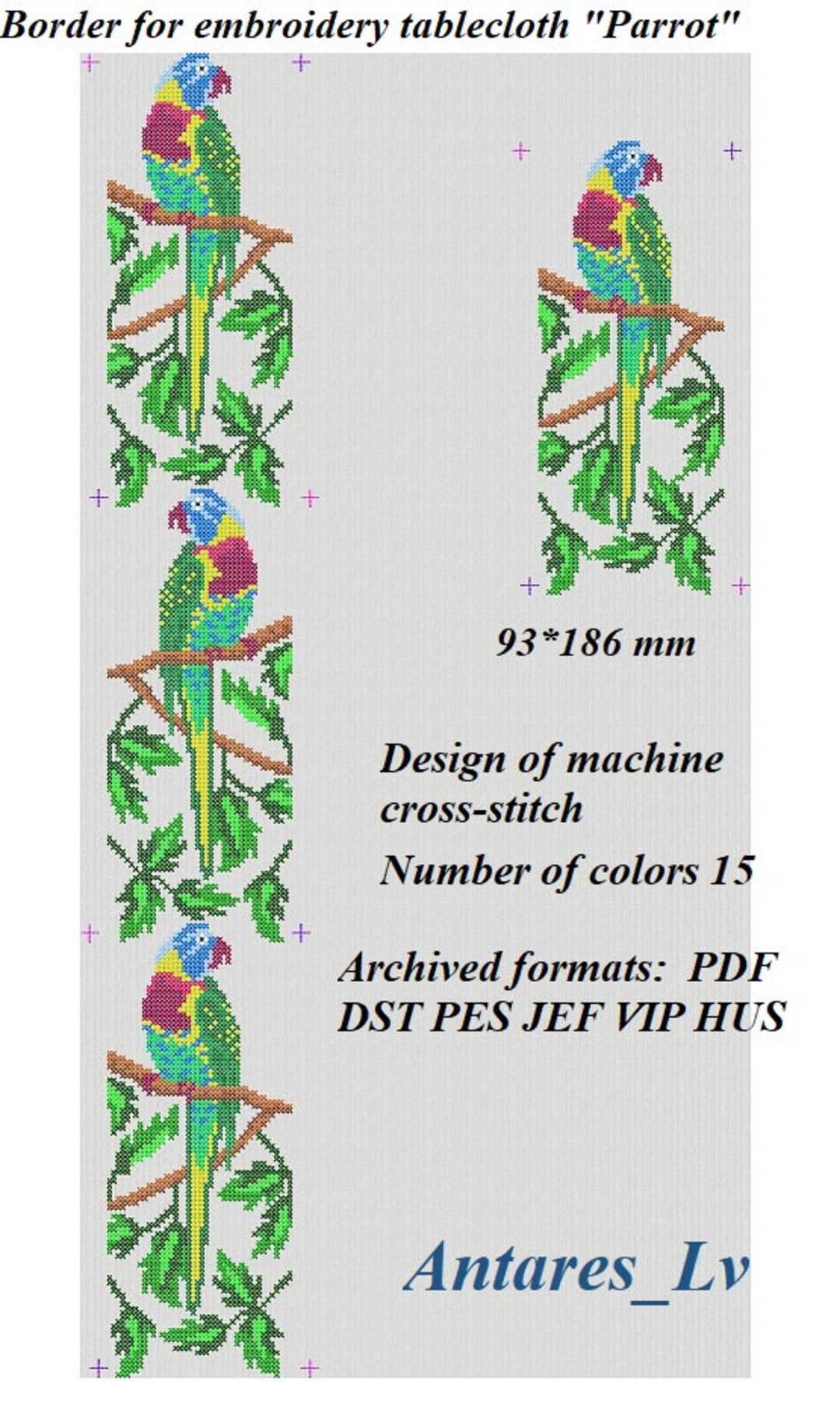 Machine Embroidery Design ,parrot, Embroidery Design for Kids, Borders ...