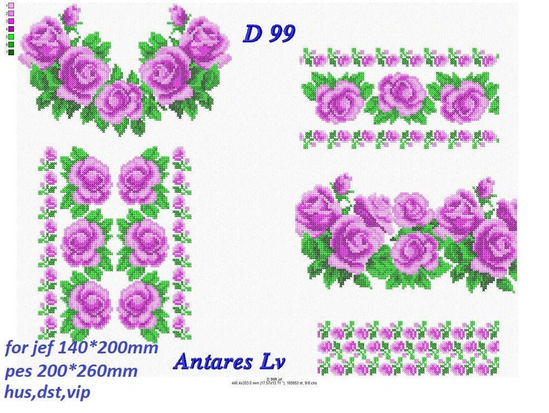 Vyshyvanka, Set of 5 Embroidery Designs. Flowers Machine Embroidery ...