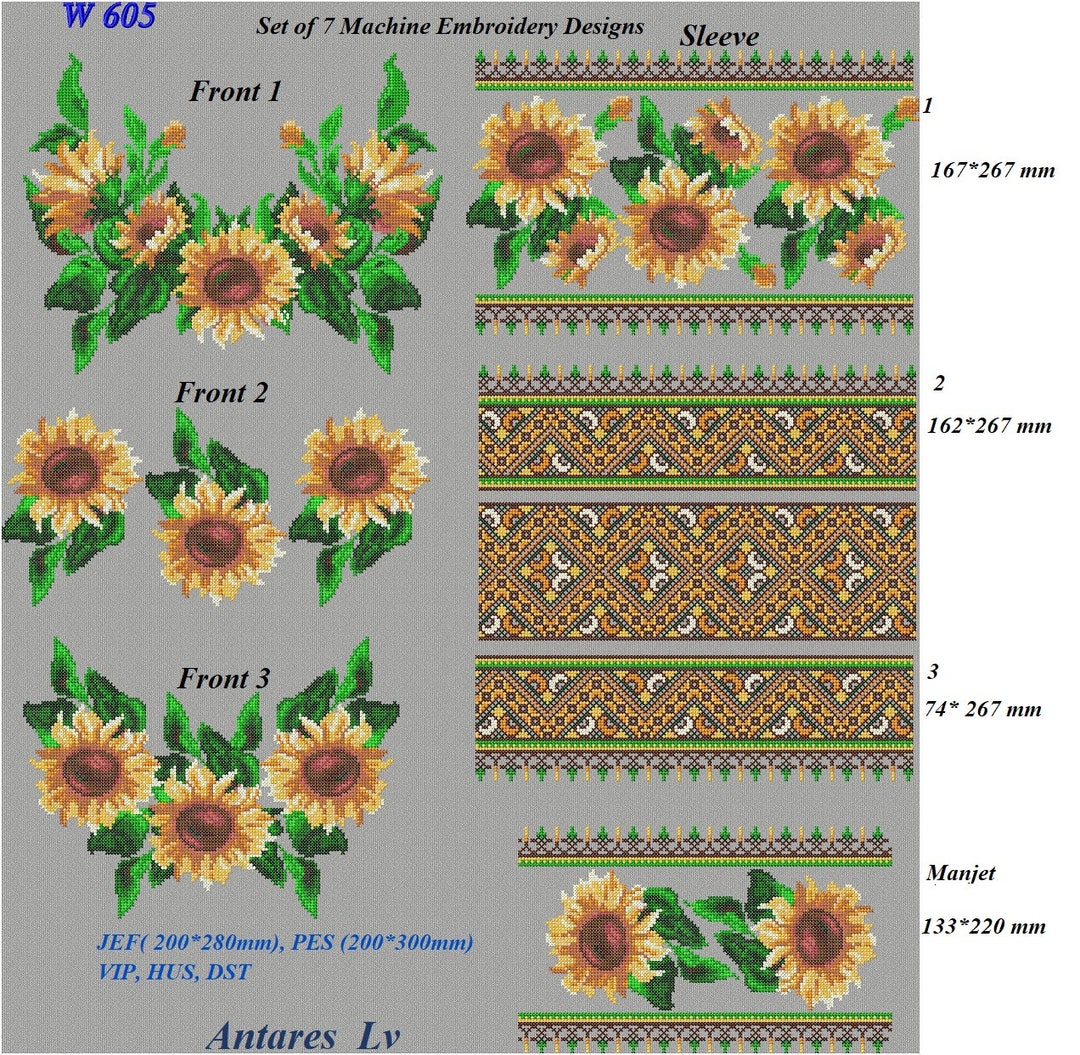Vyshyvanka, Set of 7 Embroidery Designs, Machine Embroidery Design ...