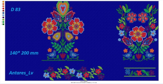 Ukrainian Machine Embroidery Design. Folk Cross Stitch - Etsy