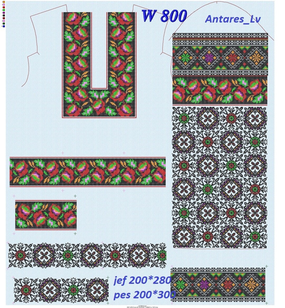 Folk Machine Embroidery Design. Set of 7 Embroidery Designs.slavic Folk ...