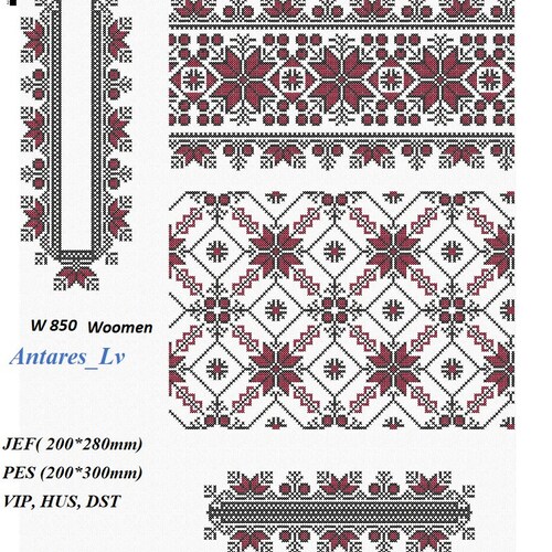 Folk Machine Embroidery Design Ukrainian Embroidery Set of - Etsy