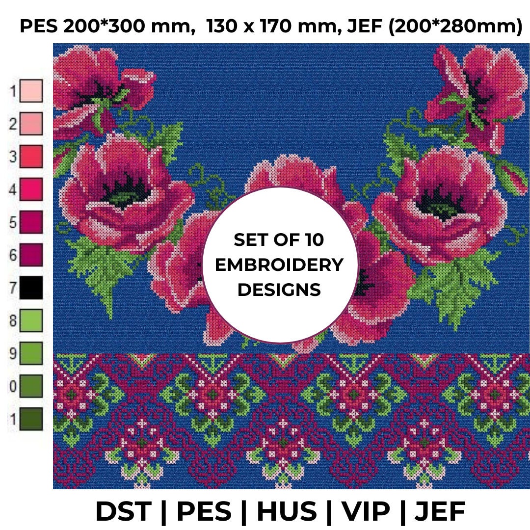 Neck Embroidery Design, Ukrainian Embroidery Design to Make Vyshyvanka ...