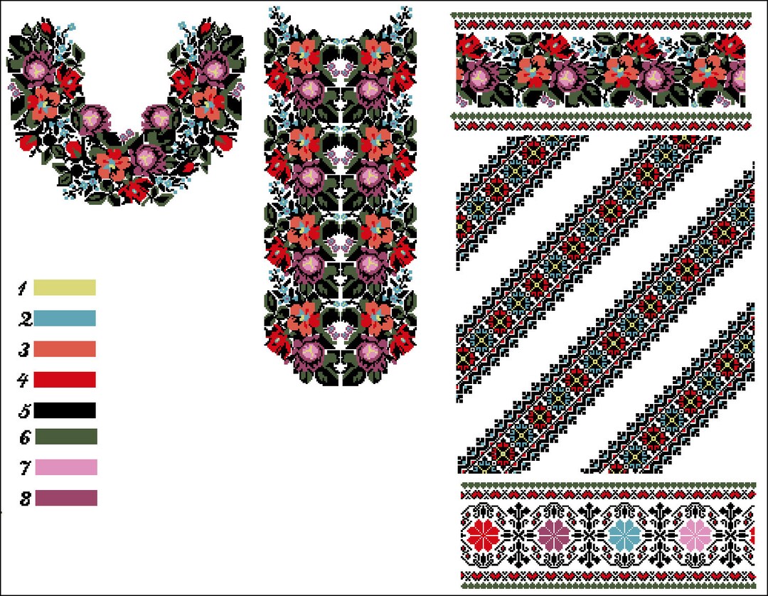 Hand Embroidery Pattern, Folk Embroidery, Vyshyvanka Design, Ukrainian ...