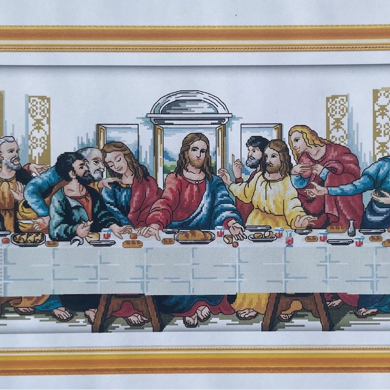 Last Supper Cross Stitch - Etsy