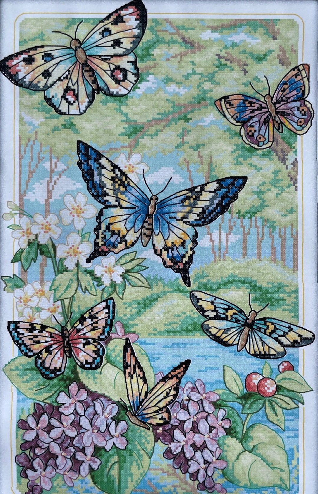 Cross Stitch Kit Butterfly Forest - Etsy
