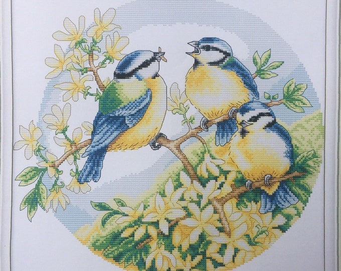 Cross Stitch Kit Flowers and Bird - Etsy