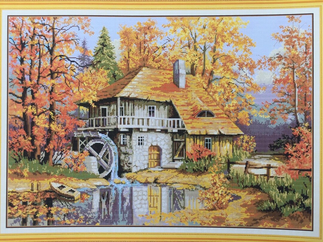 Cross Stitch Kit Autumn Waterwheel Large - Etsy