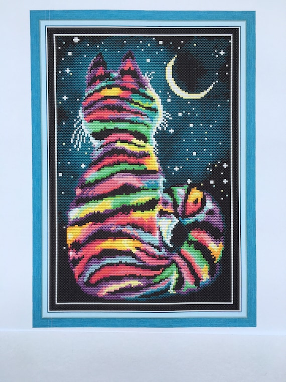 Cross Stitch Kit Cat | Etsy
